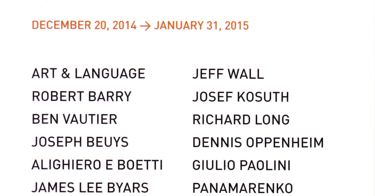 Lawrence Weiner - Exhibitions | Mulier Mulier Gallery